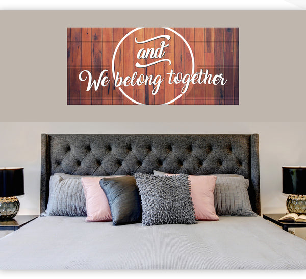Couples Wall Art: And We Belong Together (Wood Frame Ready To Hang ...