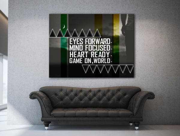 Fitness Wall Art: Eyes Forward Mind Focused (Wood Frame Ready To Hang ...