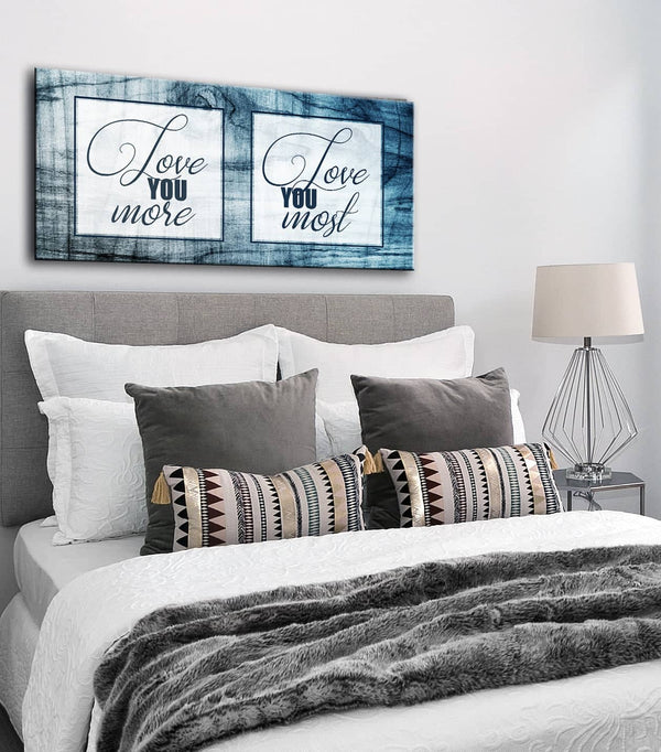 Bedroom Wall Art Love You More Love You Most Wood Frame Ready To Han Sense For Decor