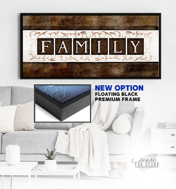Family Wall Art: Family Blocks Word (Wood Frame Ready To Hang) - Sense ...